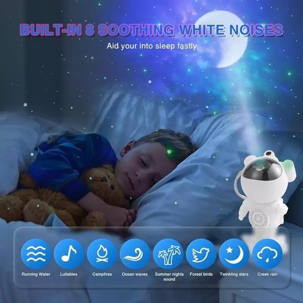 چراغ خواب کهکشانی و اسپیکر دار بلوتوثی طرح فضانورد مدل MXS003_اتاق کودک